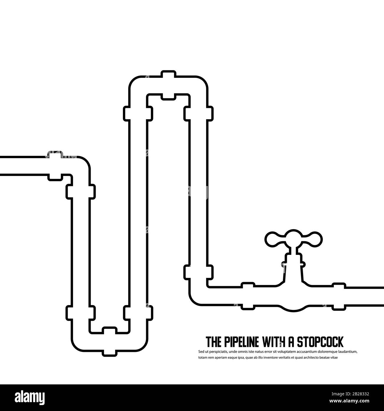 The pipeline with a stopcock vector illustration icon Stock Vector ...