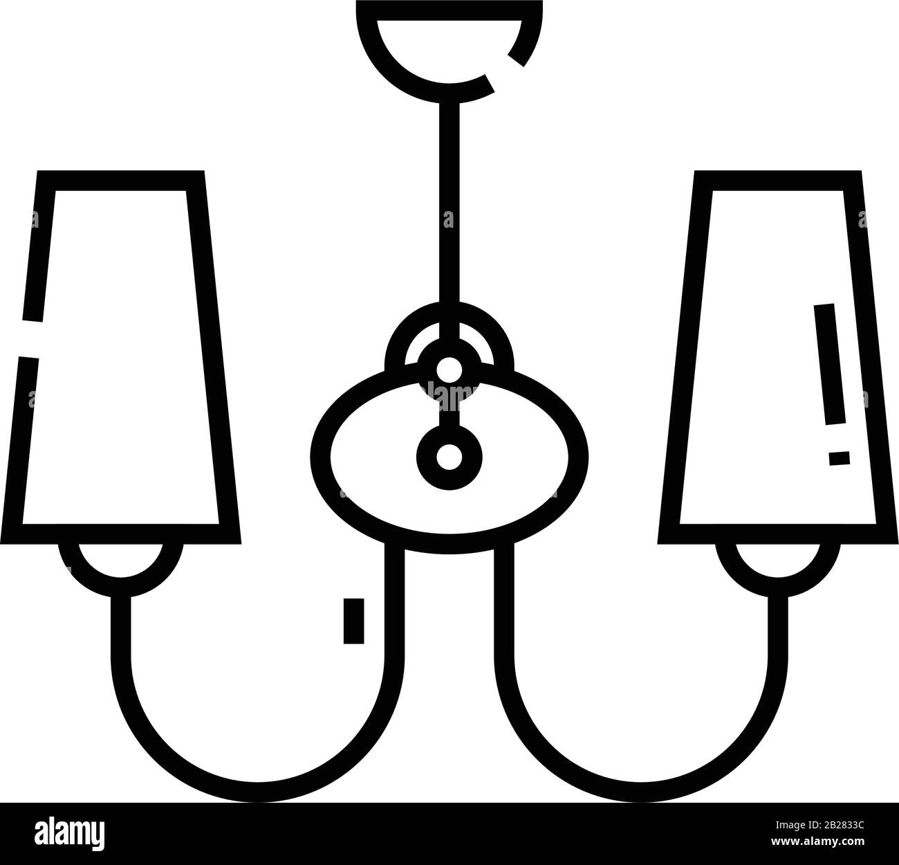Room lighting line icon, concept sign, outline vector illustration ...