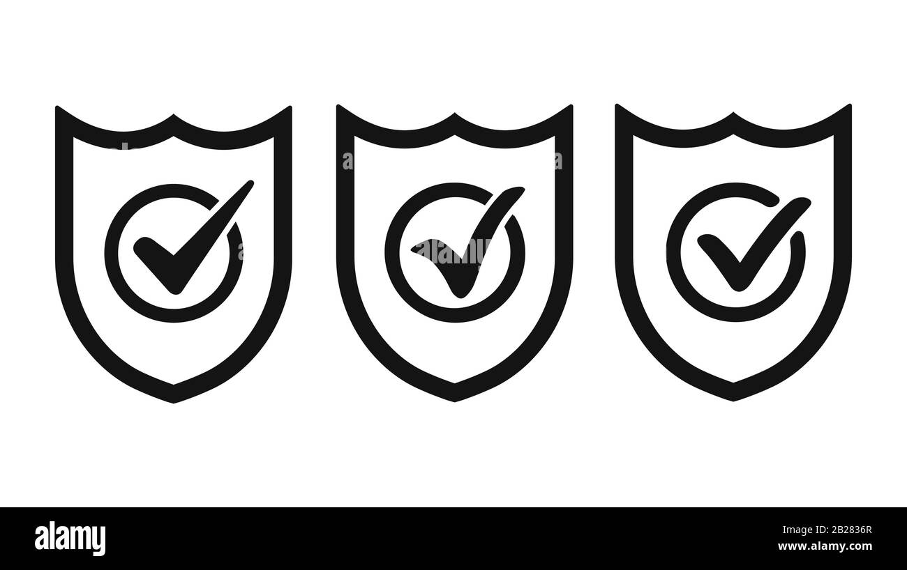 Check symbol in shield Stock Vector Images - Alamy