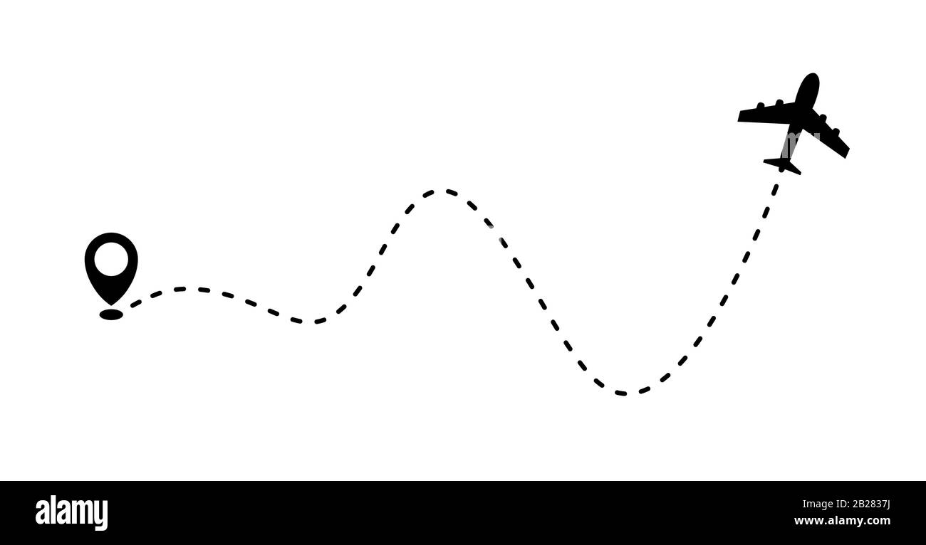 Plane and track icon on a white background. Vector illustration Stock ...