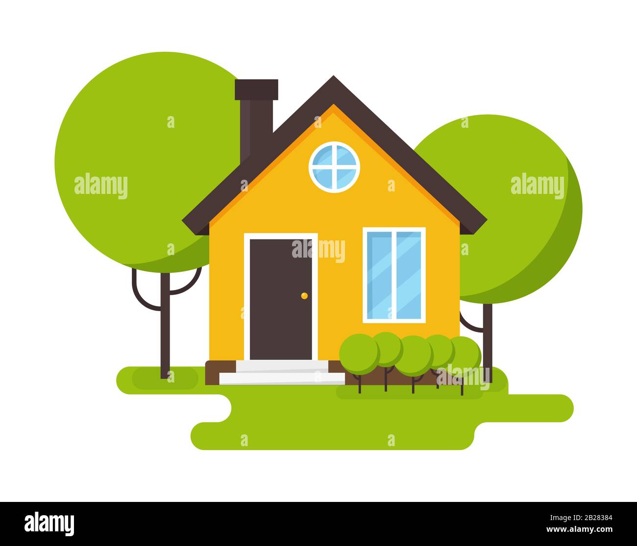 Facade red brick house Cut Out Stock Images & Pictures - Alamy