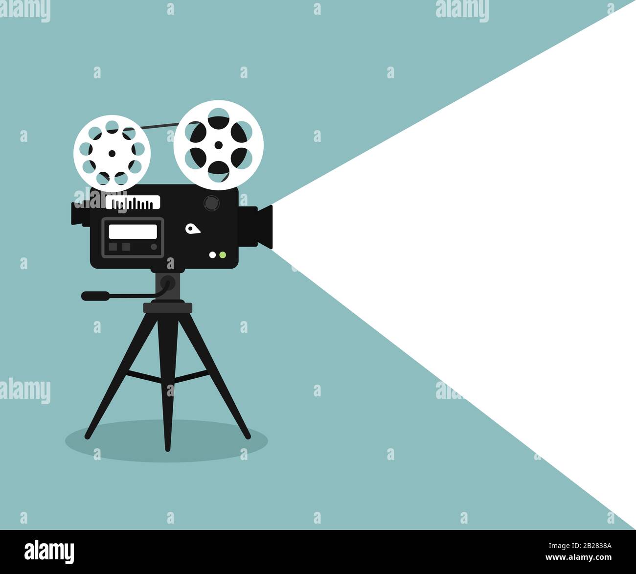 Movie time flat concept background. Cinema banner design Stock Vector ...