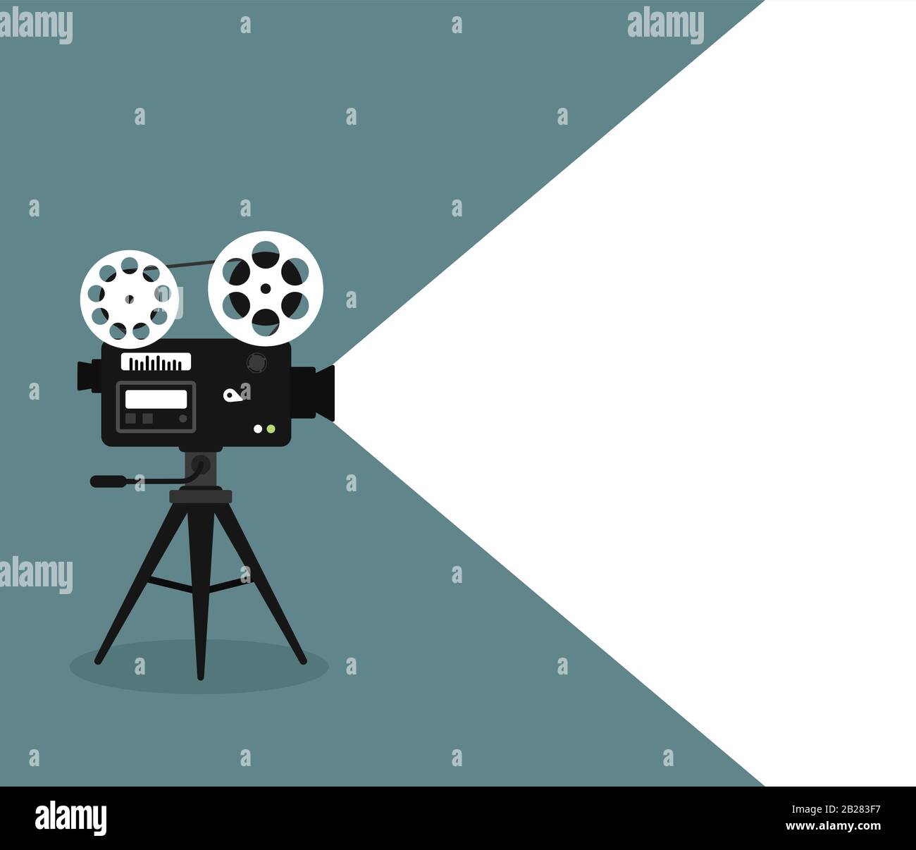 Movie time flat concept background. Cinema banner design Stock Vector ...