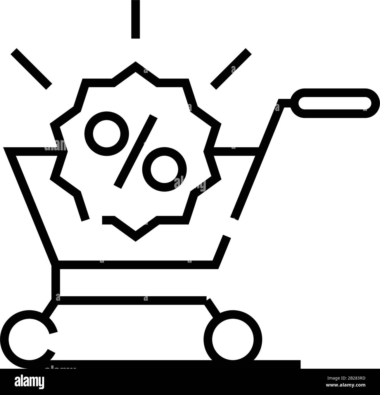 Sales season line icon, concept sign, outline vector illustration ...