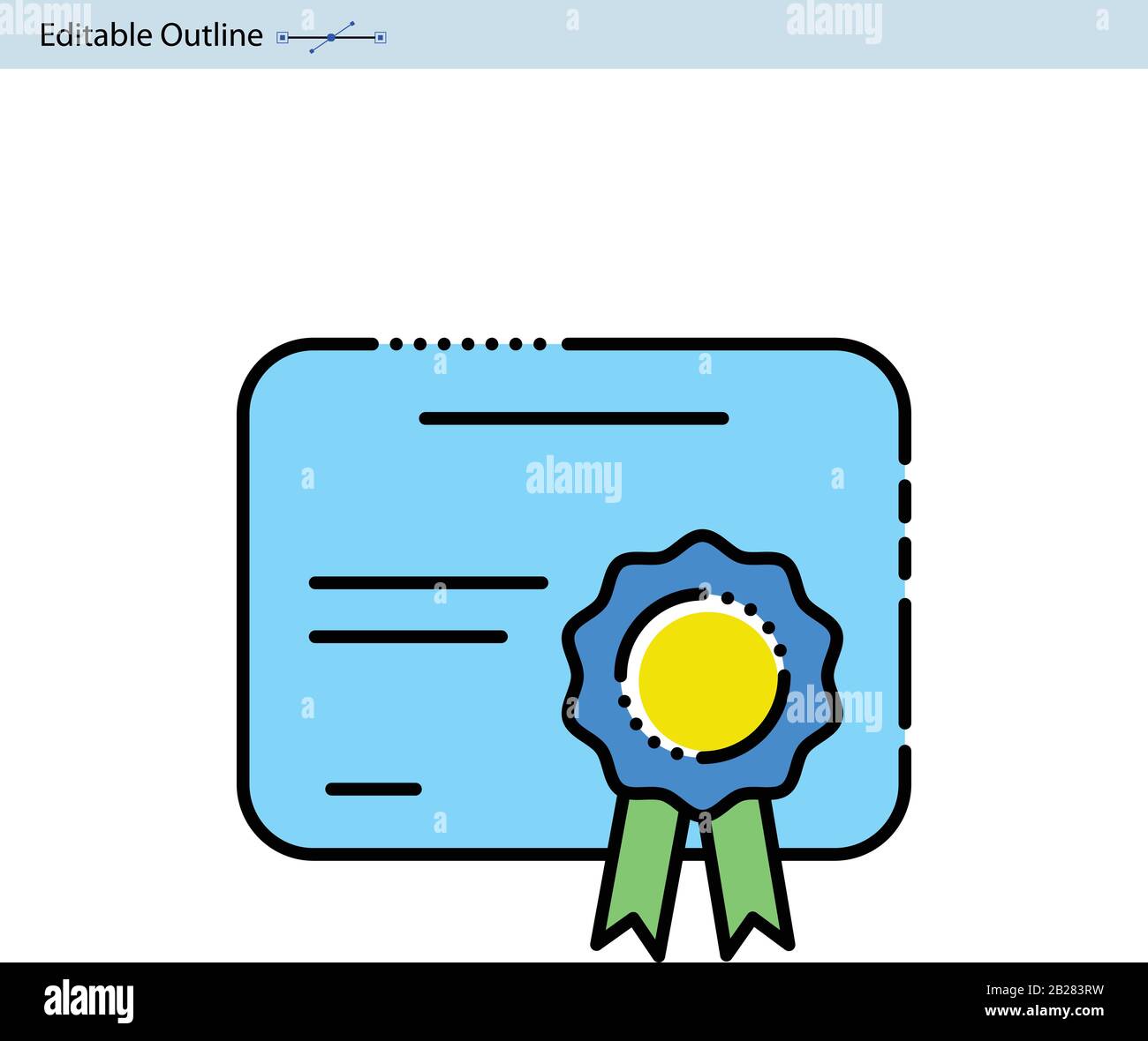 Certificate icon, Achievement certification document, Graduation degree ...