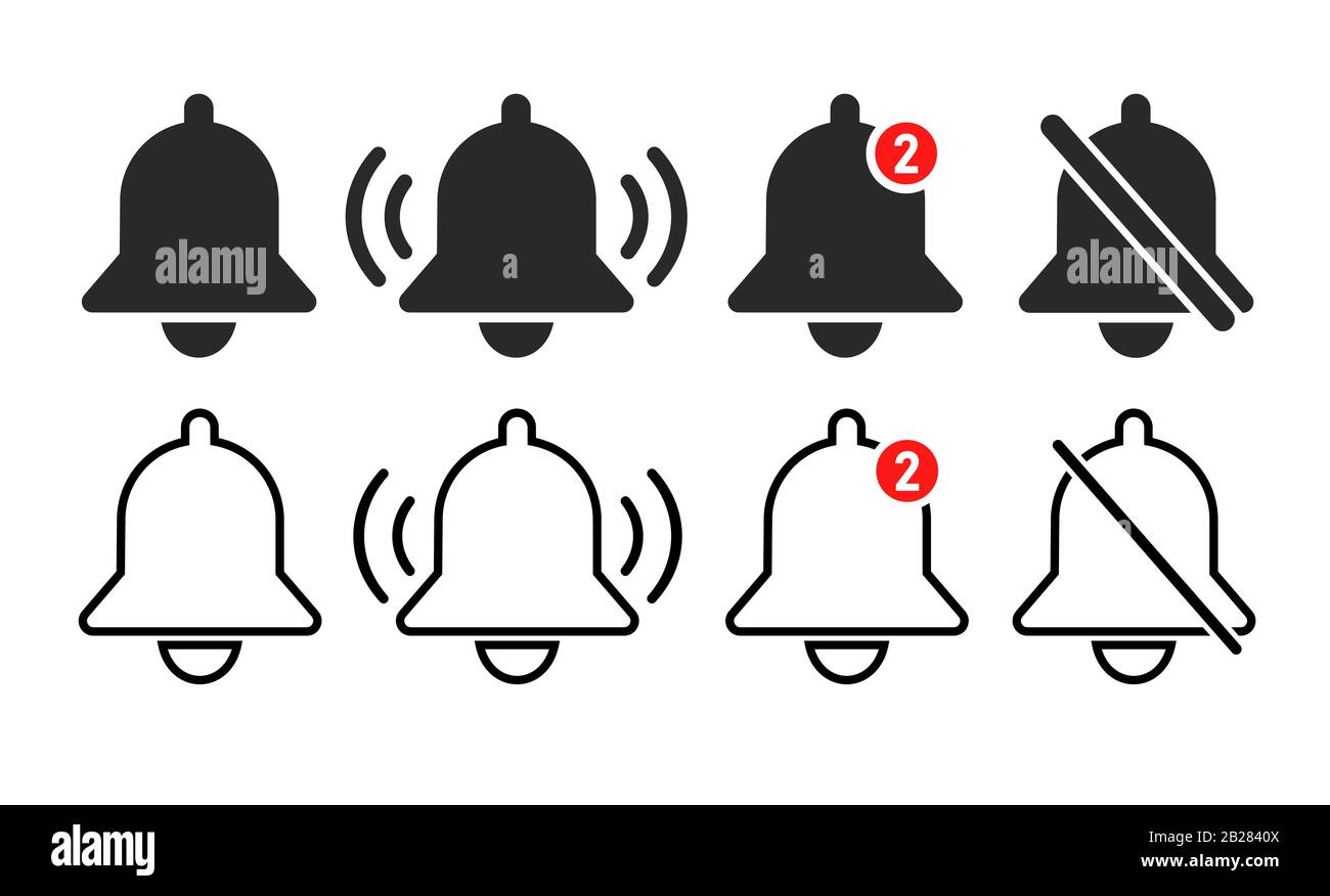Notifications bell Stock Vector Images - Alamy