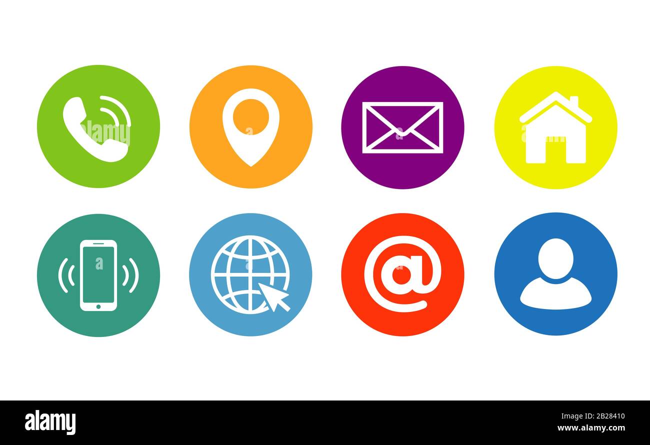 Contact icons in flat Stock Vector Images - Alamy