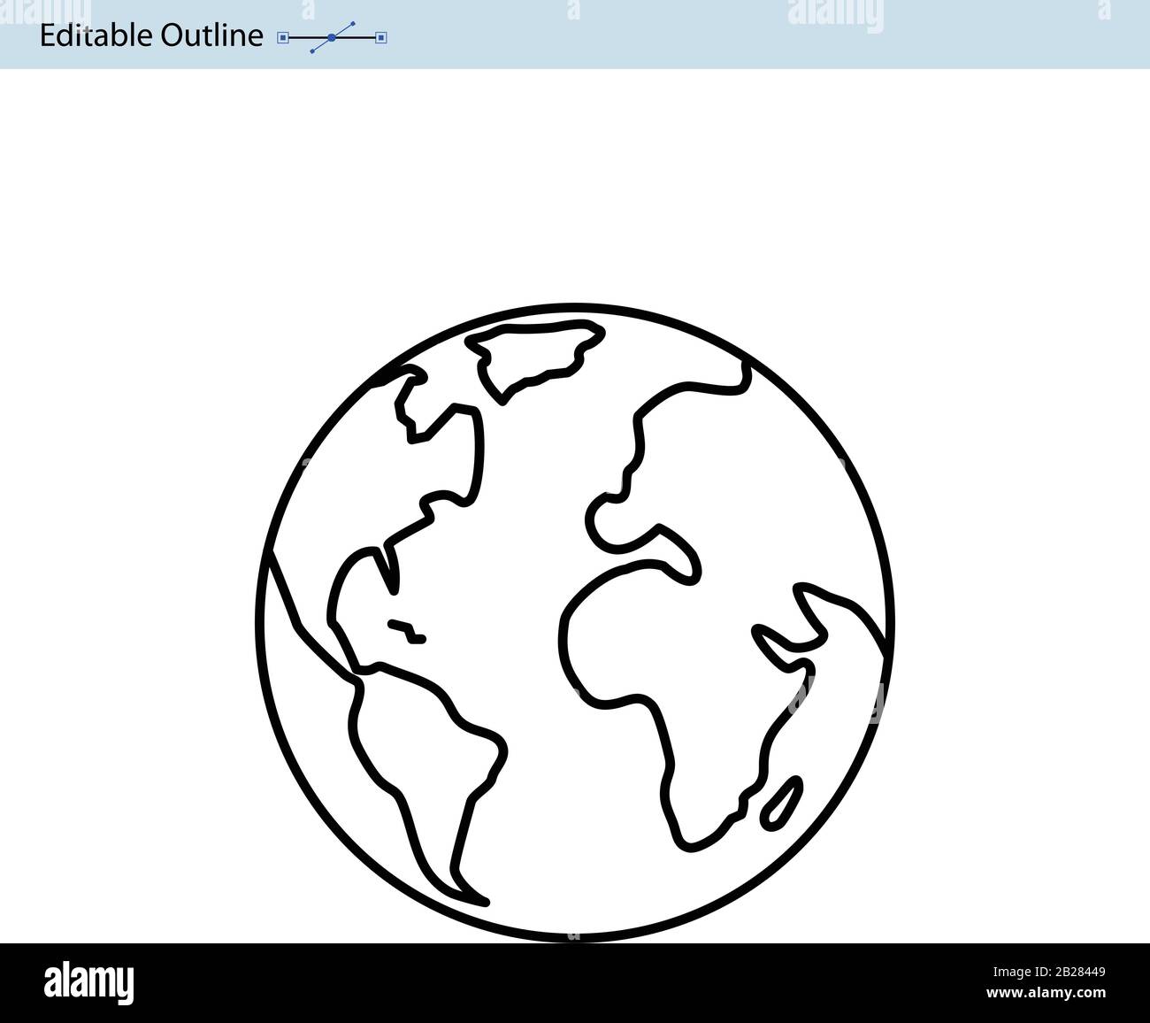 earth icon, world icon, World map, Planet Earth, Globe, Editable stroke ...