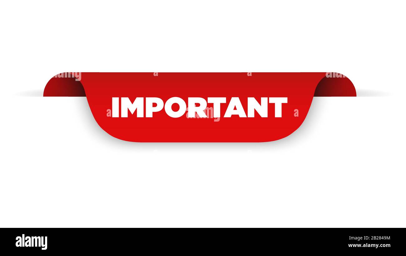 Red ribbon with text important. Vector illustration Stock Vector Image ...