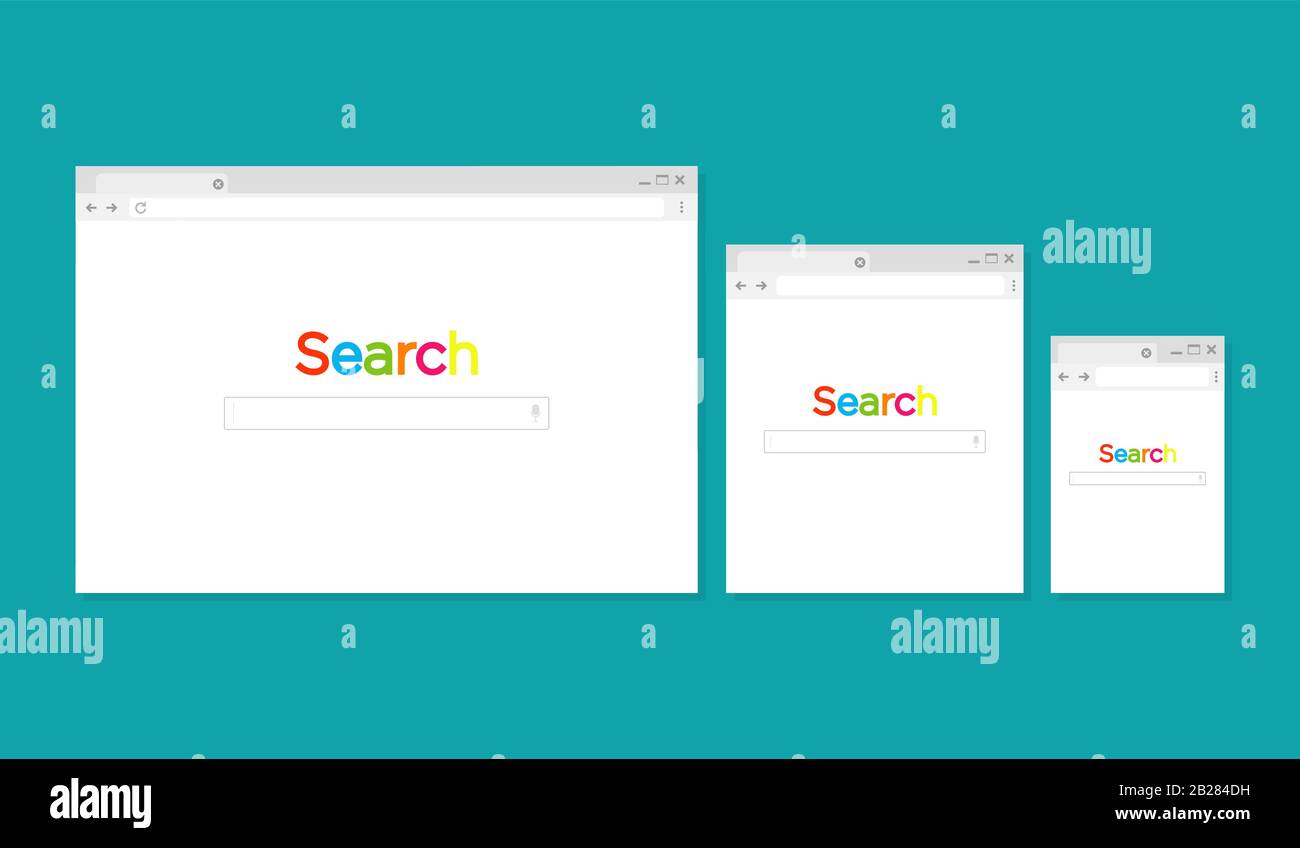 Browser window. Search. Browser in flat style. Search engine ...