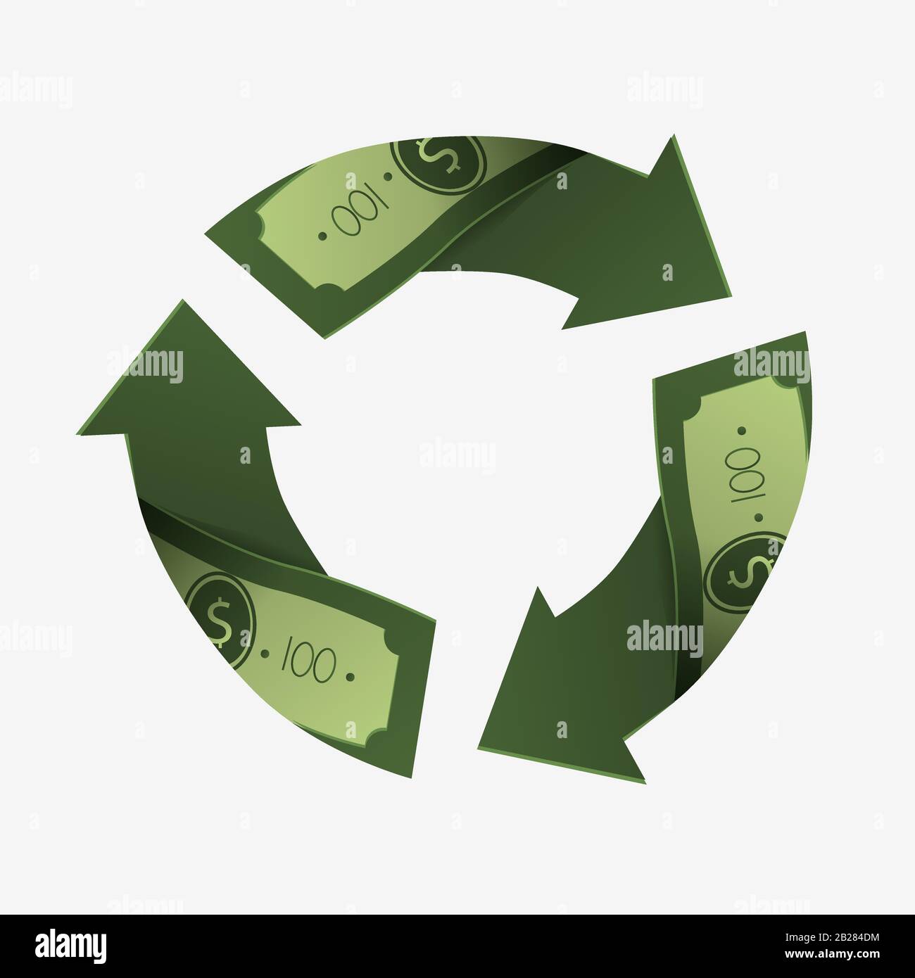 USD money circle recycle by three arrows vector graphic illustration ...