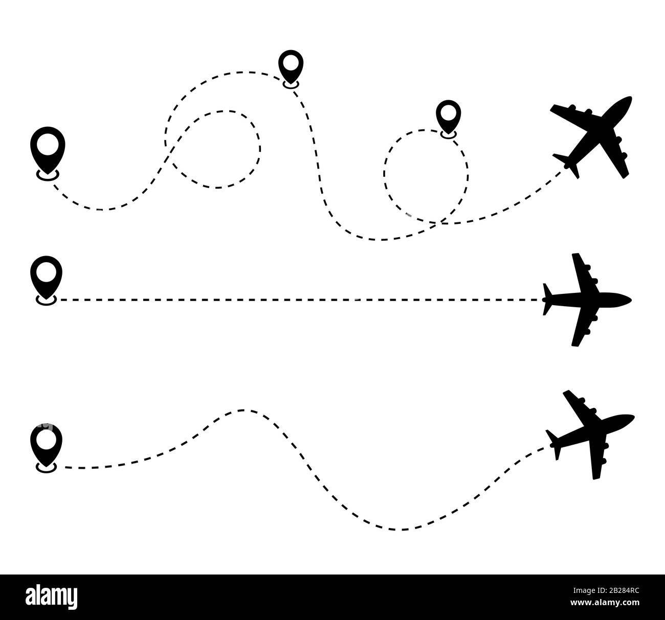 Plane and track icon on a white background. Vector illustration Stock ...