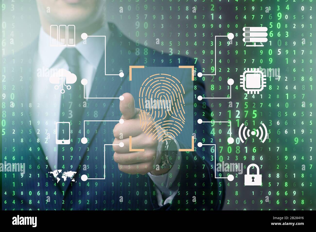 The biometrics security access concept with fingerprint Stock Photo - Alamy