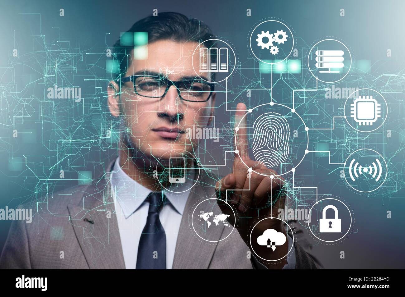The biometrics security access concept with fingerprint Stock Photo - Alamy