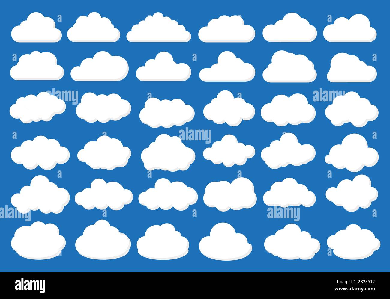 Vector illustration of clouds flat icon set Stock Vector Image & Art ...