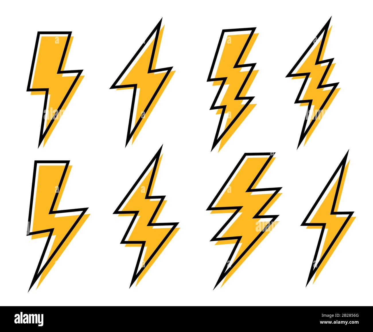 Set lightning bolt or thunder icons set. Vector illustration set Stock ... Set lightning bolt or thunder icons set. Vector illustration set Stock ...
