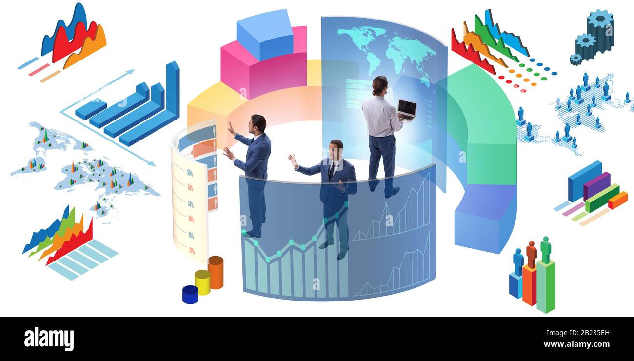 The trader working in technical visualization environment Stock Photo ...