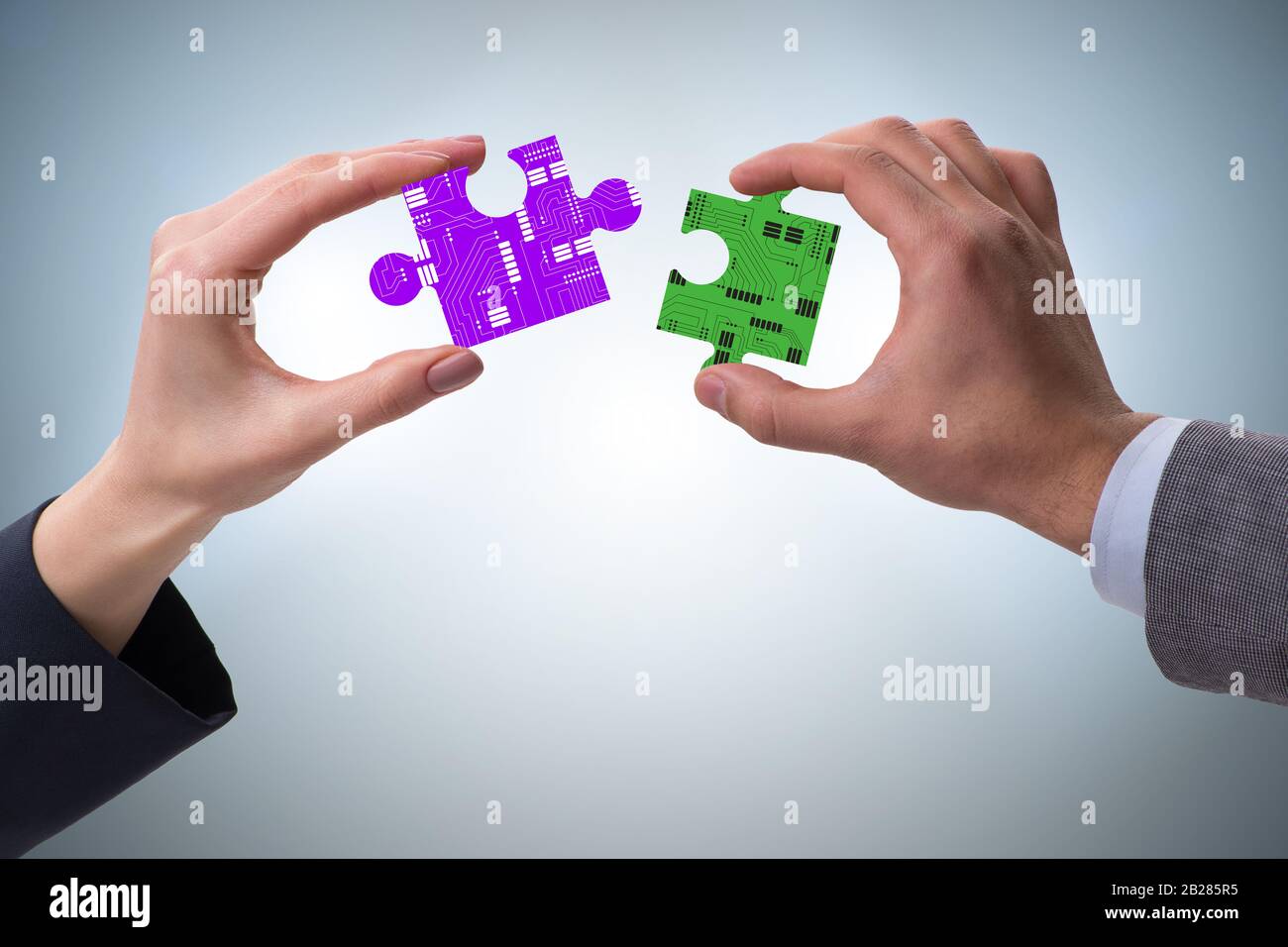 Digital transformation concept with the jigsaw puzzle Stock Photo - Alamy