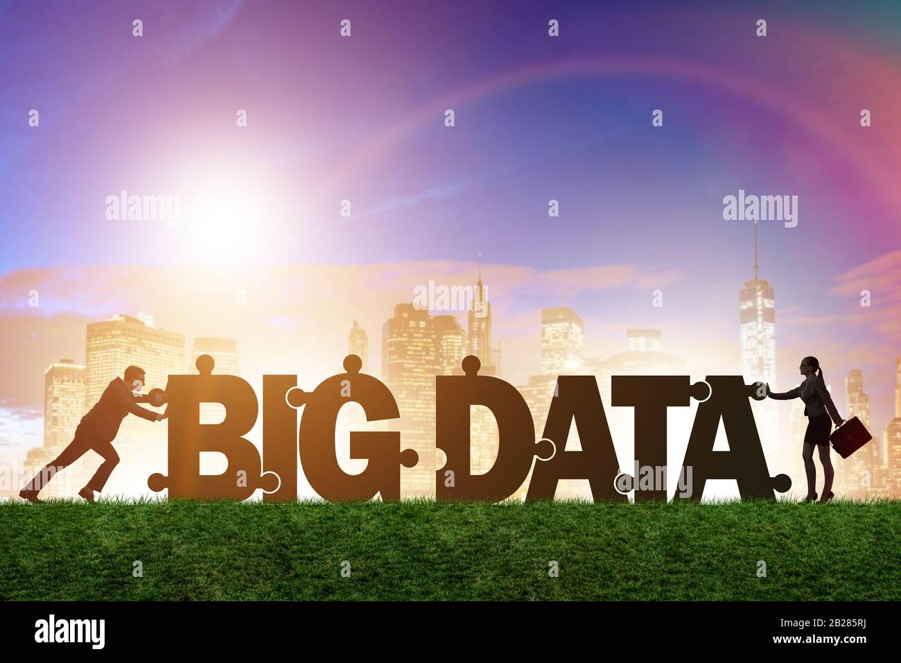 The big data concept with jigsaw puzzle pieces Stock Photo - Alamy