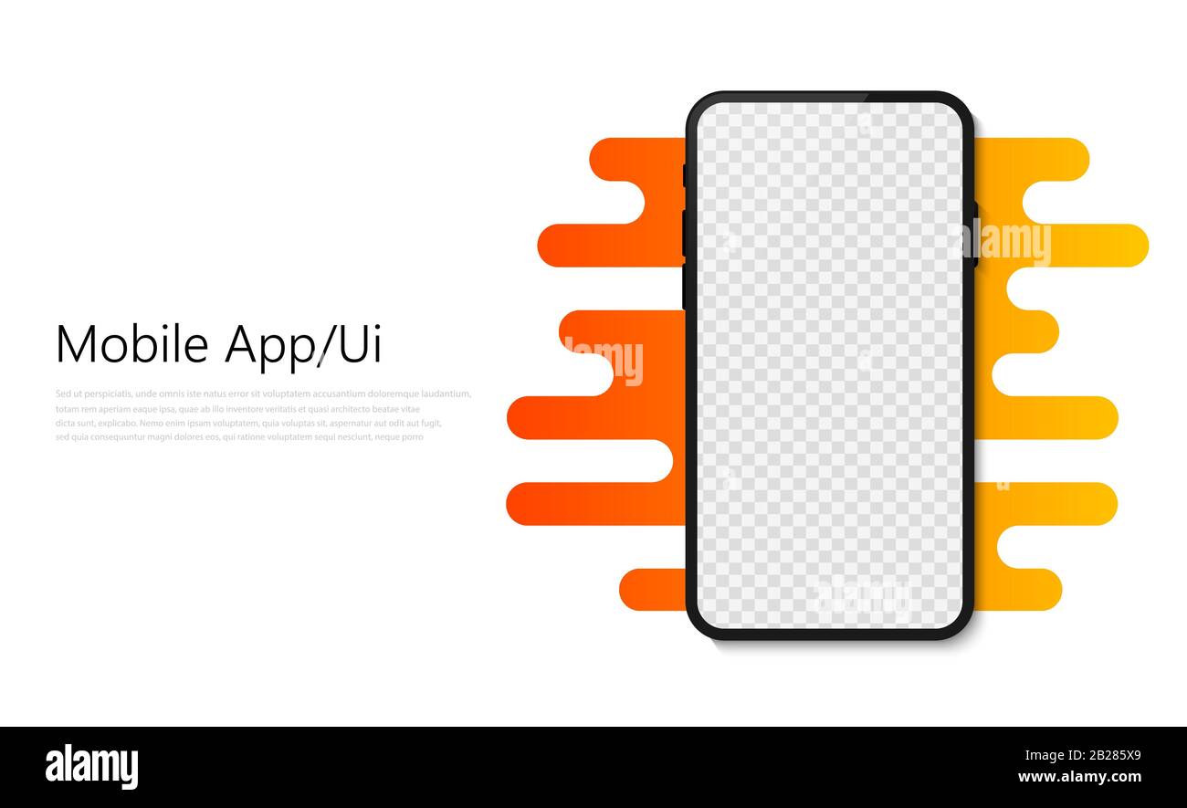 Trendy smartphone mockup mobile phones. Template for infographics or ...