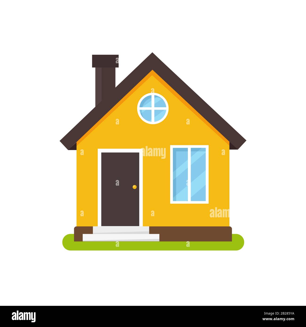 Facade red brick house Cut Out Stock Images & Pictures - Alamy