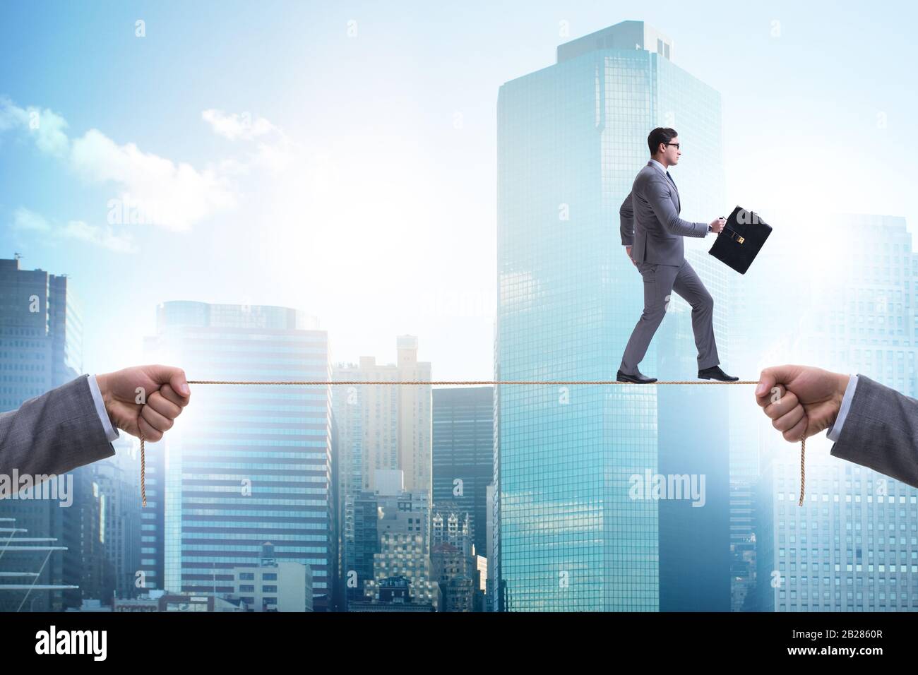 Walking on hands tightrope hi-res stock photography and images - Alamy