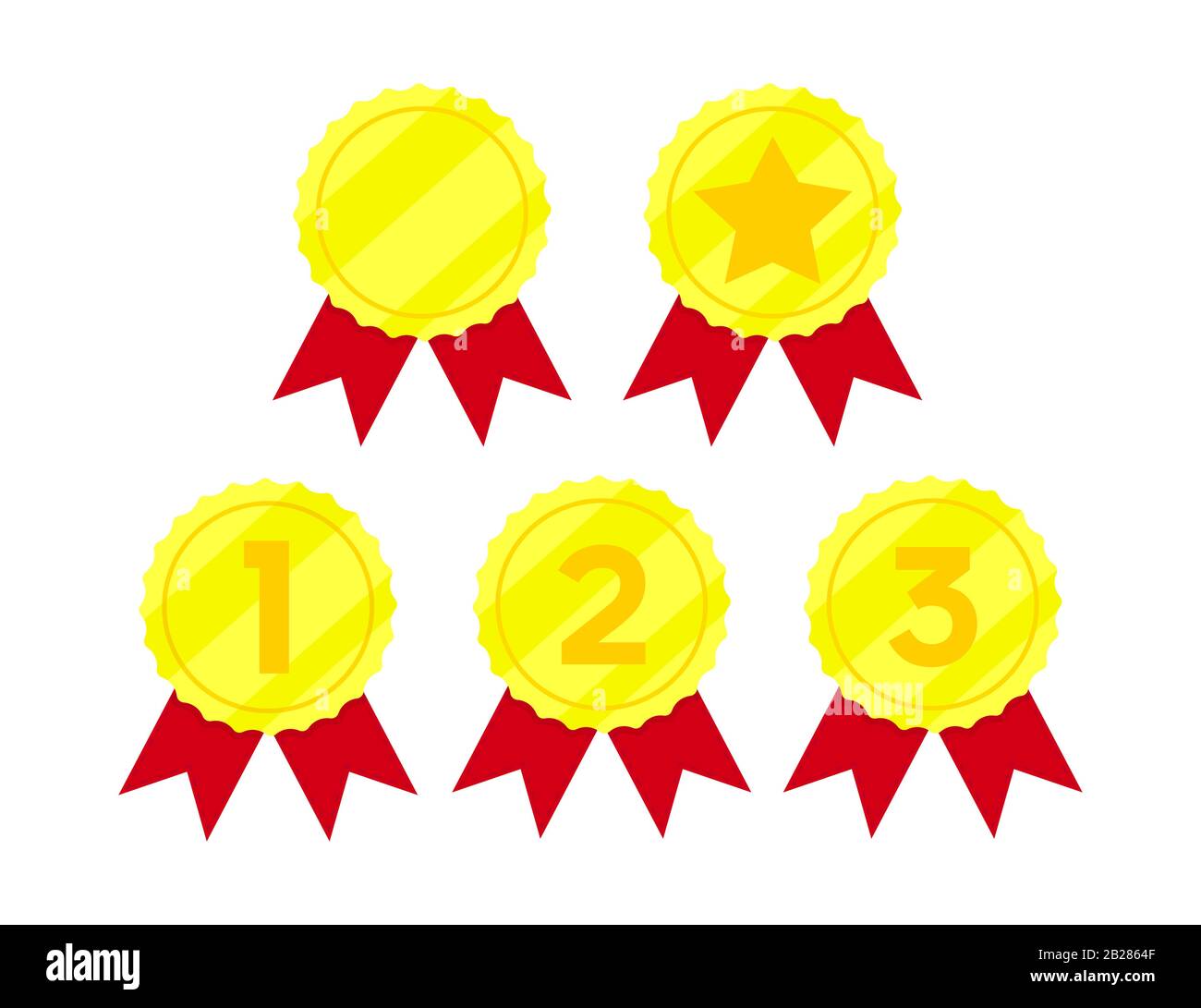 Golden medals, first place award, flat icon, vector illustration Stock ...