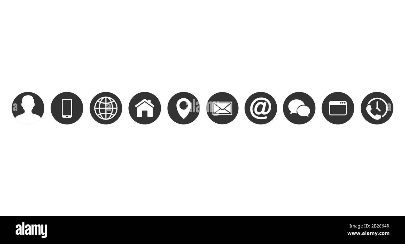 Contact us flat icons hi-res stock photography and images - Alamy