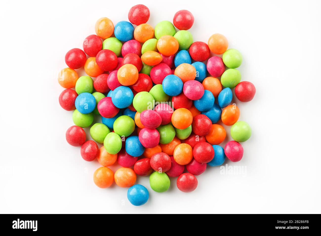 A rainbow of colors from multicolored candies close-up, multi-colored ...
