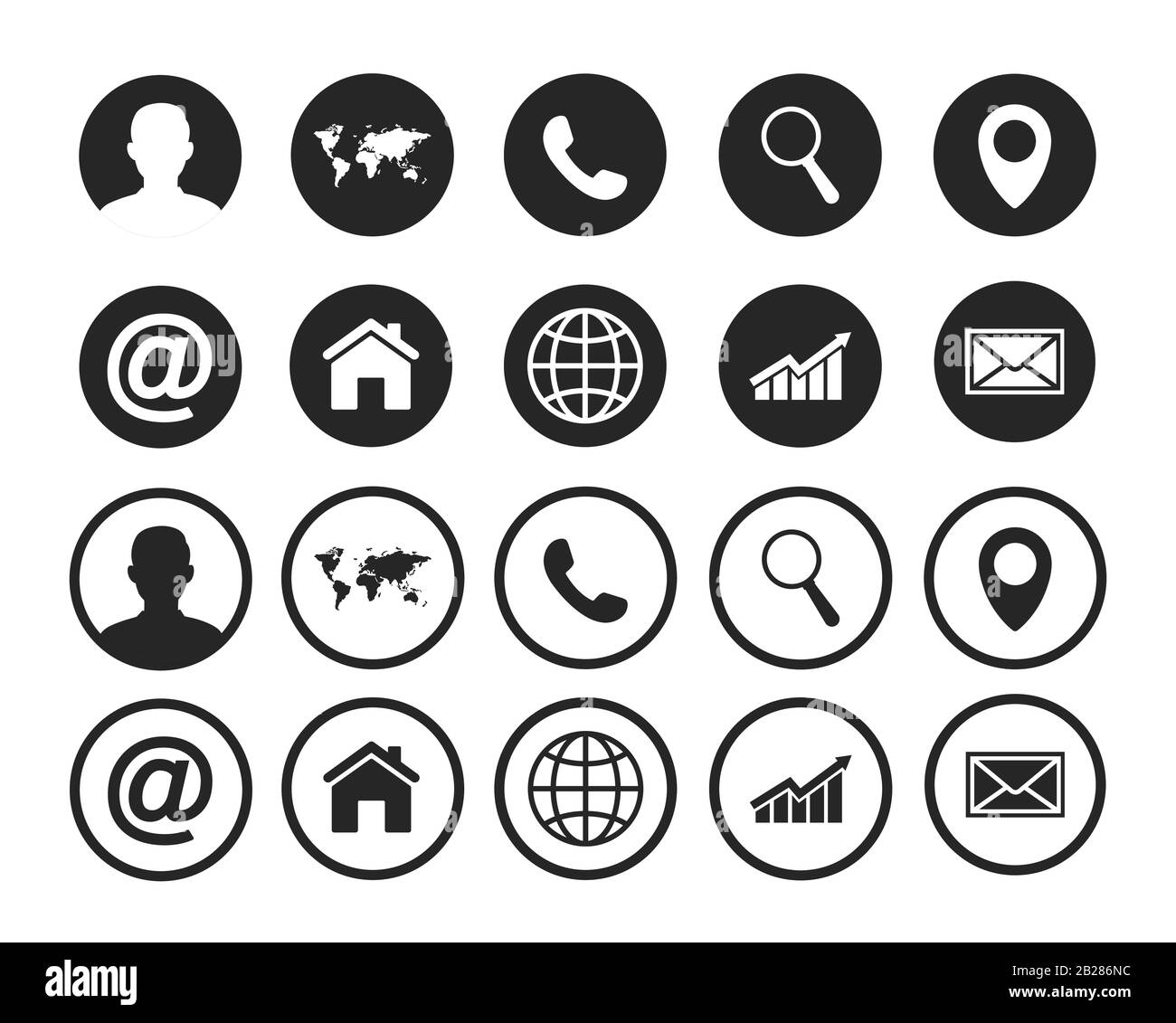 Simple contact us icons Cut Out Stock Images & Pictures - Alamy