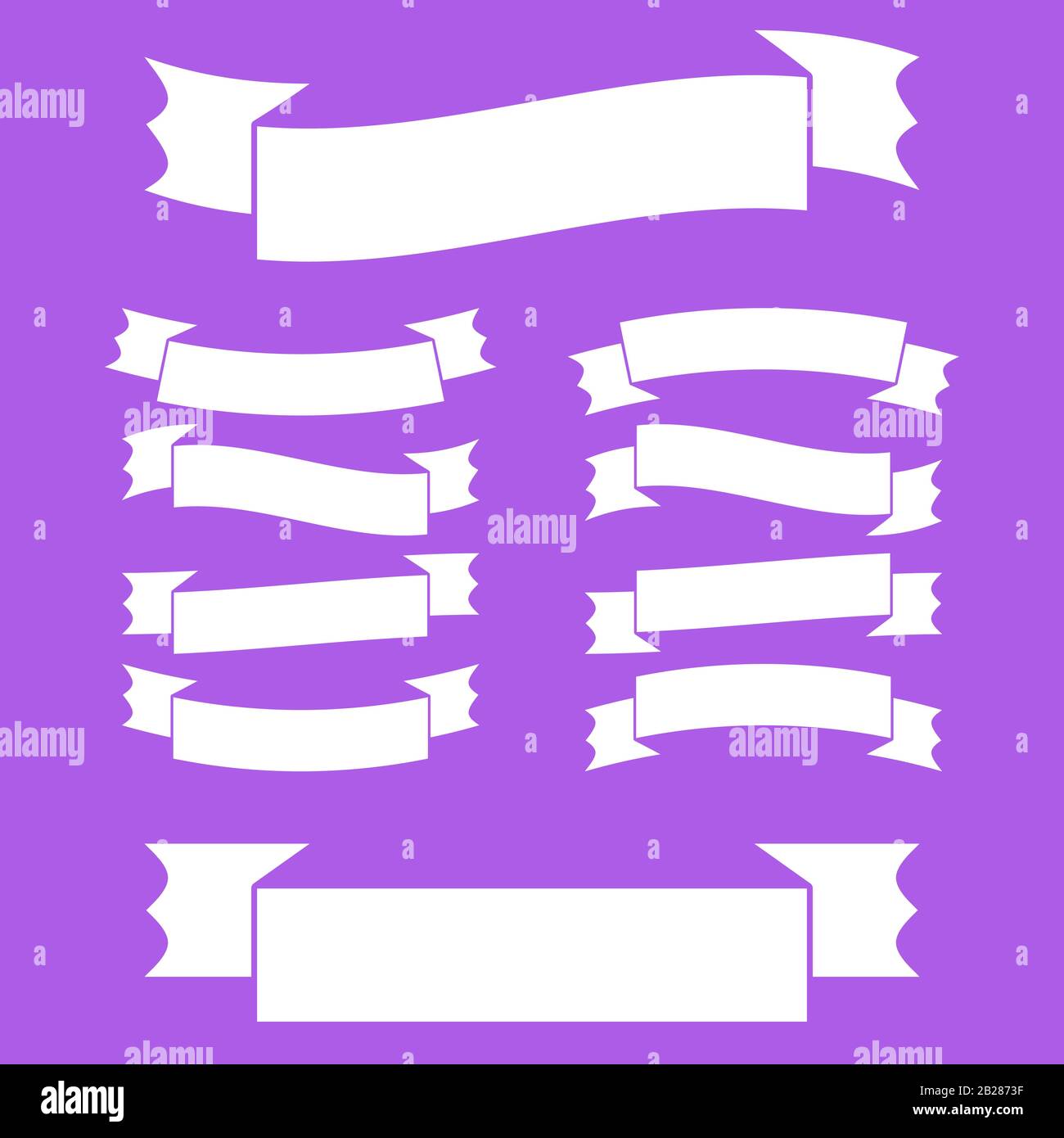 A set of white ribbon banners. With space for text. A simple flat ...