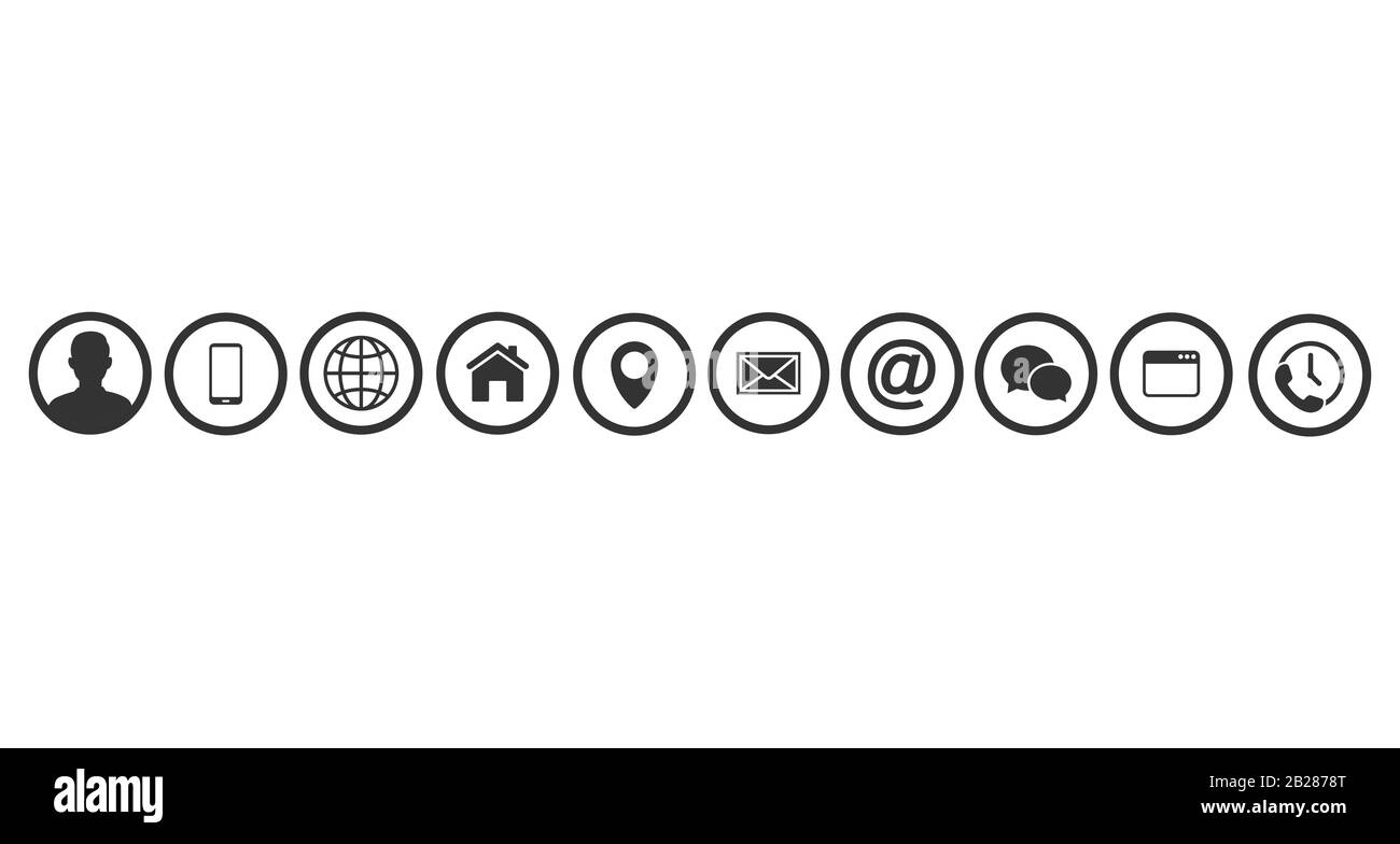 Contact us flat icons Stock Vector Images - Alamy