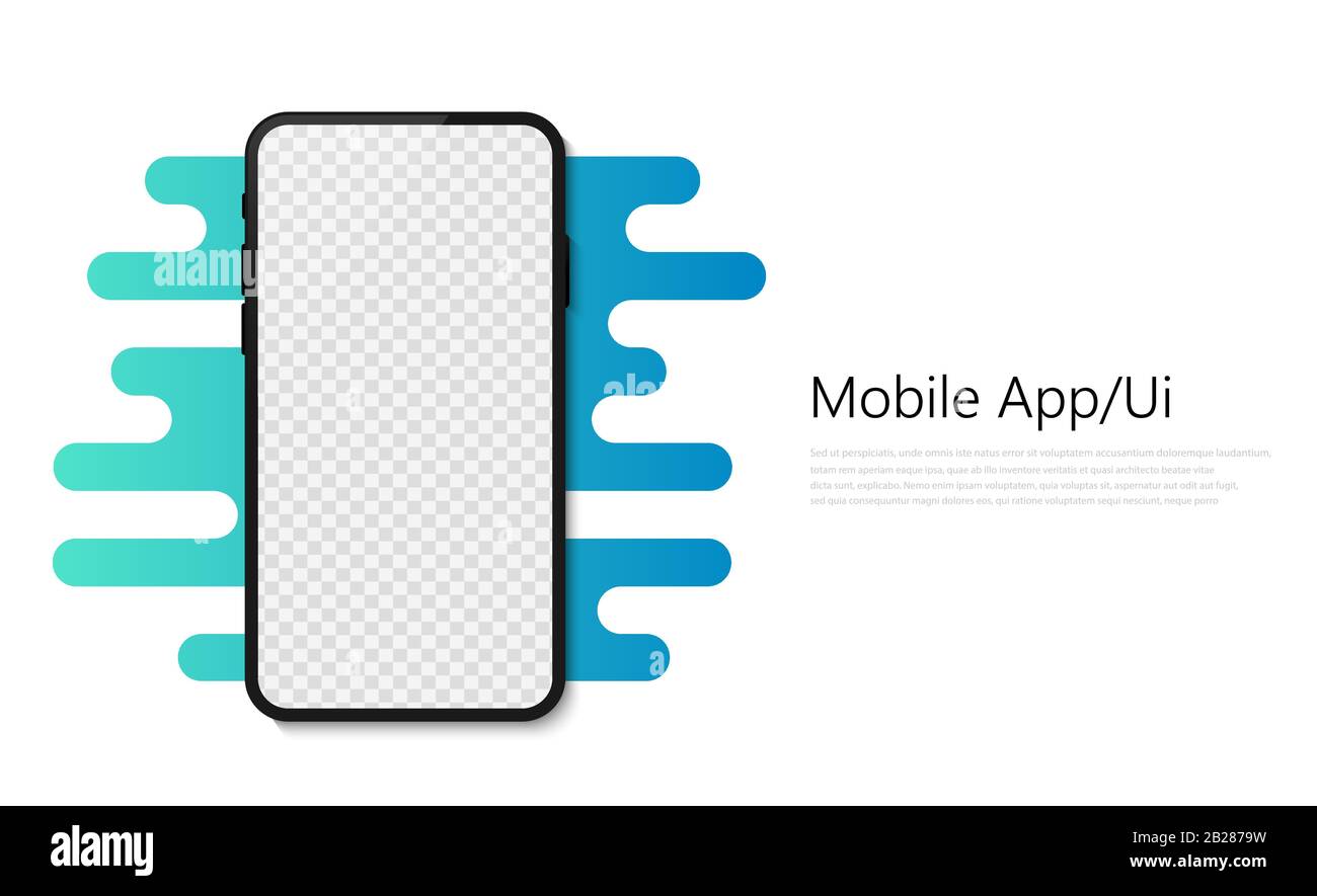 Trendy smartphone mockup mobile phones. Template for infographics or presentation. Vector ...