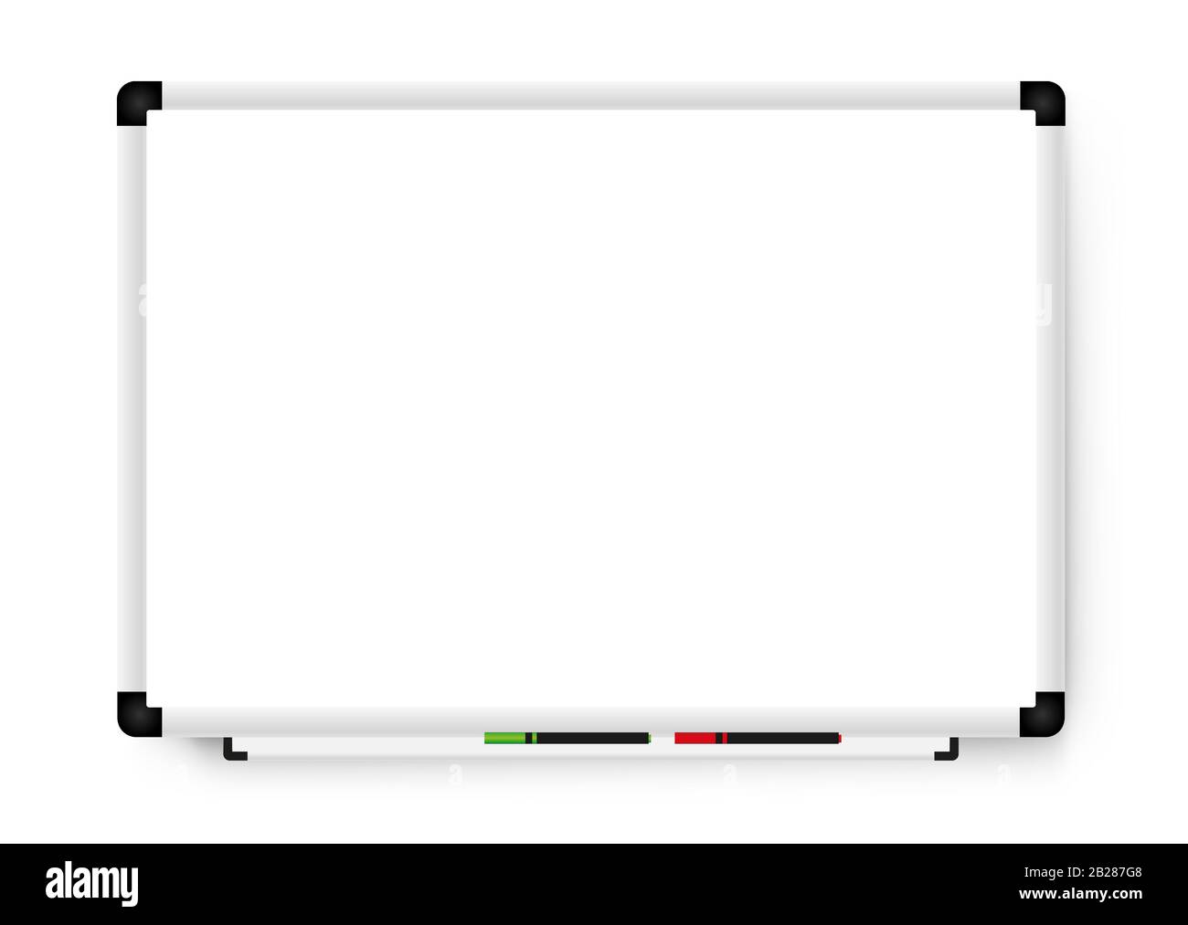 Empty white marker board on white background. Realistic office ...