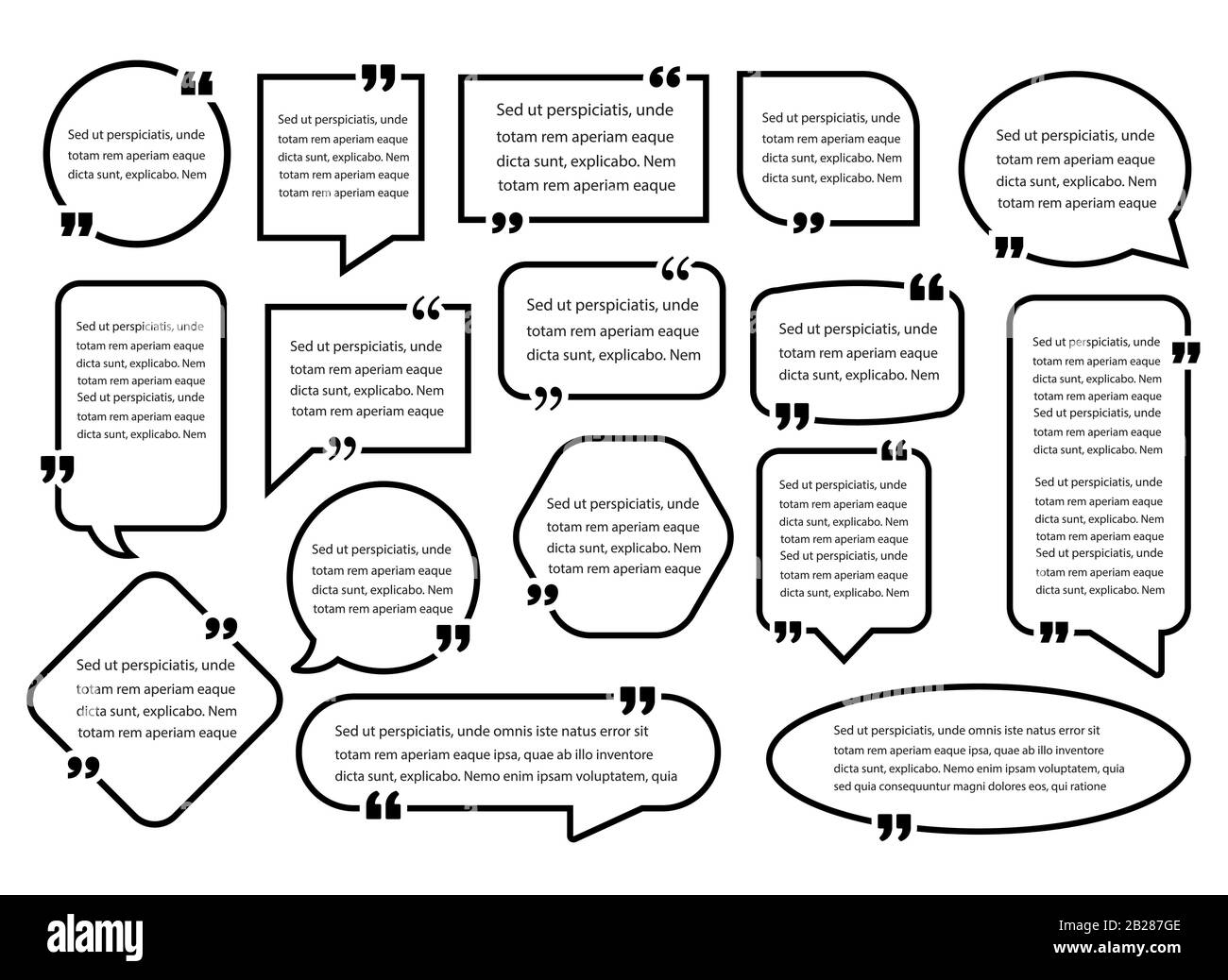 Speech bubbles with quote marks. Vector illustration Stock Vector Image ...