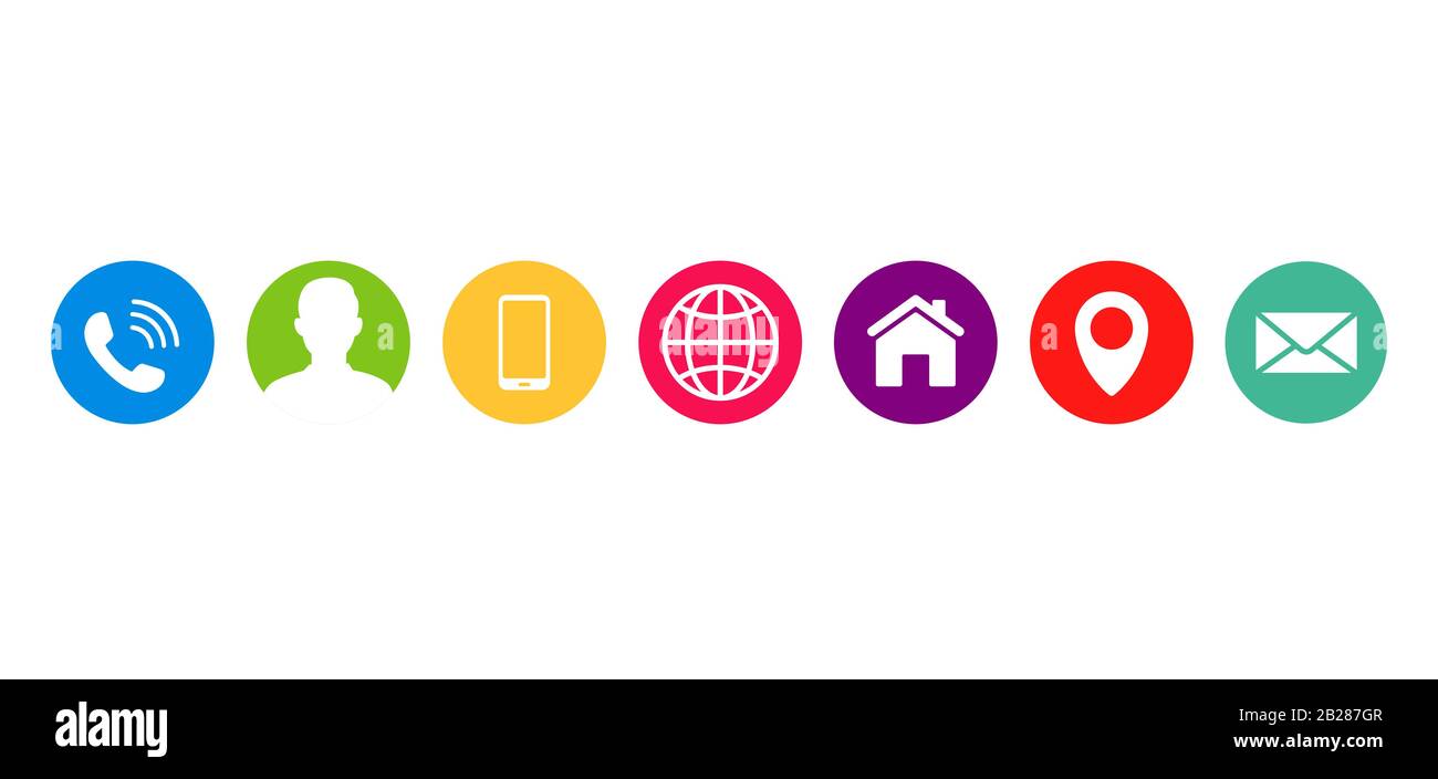 Solid contact icons Stock Vector Images - Alamy