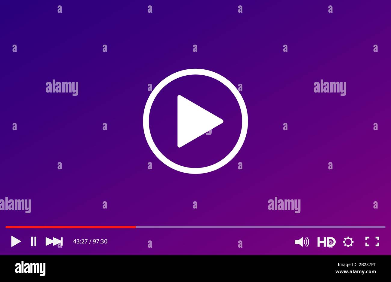 Video player bar template for your design for web site and app Stock ...