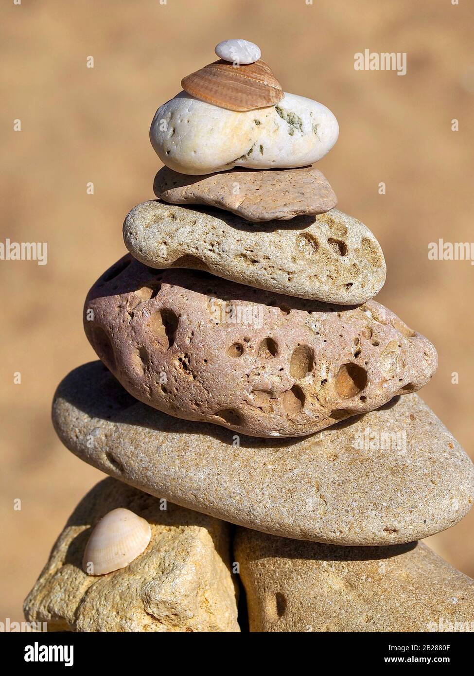 Stack of stones for balance and harmony in bright colors Stock Photo ...