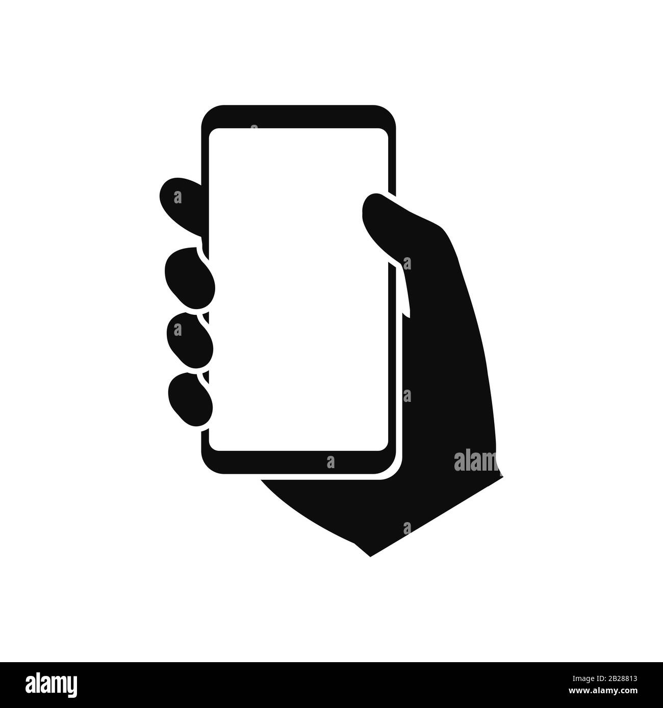 Hand holding smartphone. Vector illustration icon Stock Vector Image ...