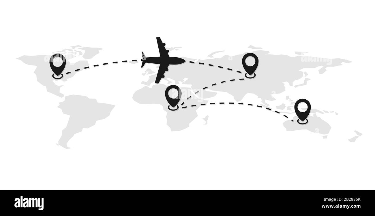 Plane and track icon on a white background. Vector illustration Stock ...