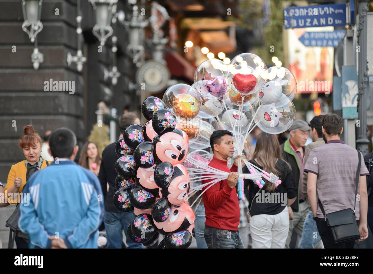 Yerevan: Balloon vendor in Republic Square. Armenia Stock Photo - Alamy