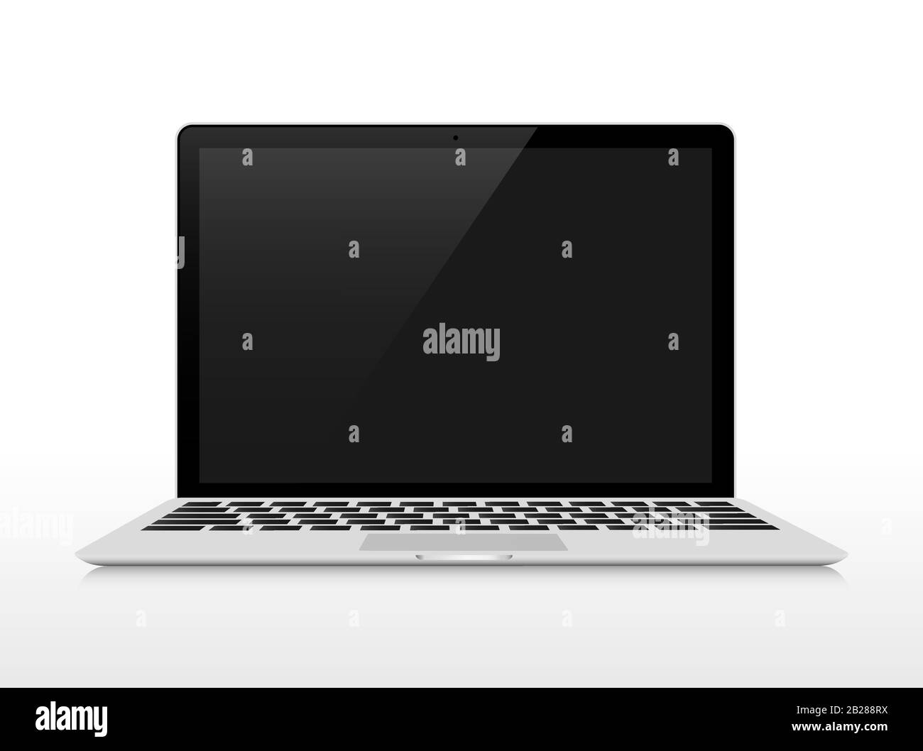 Modern glossy laptop on white background. Vector illustration Stock ...