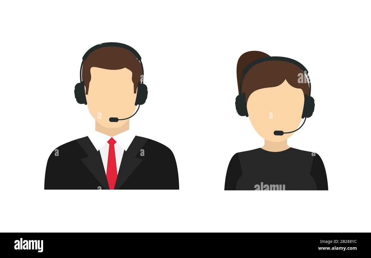 Call center operator male and female call center icon. Vector Stock ...