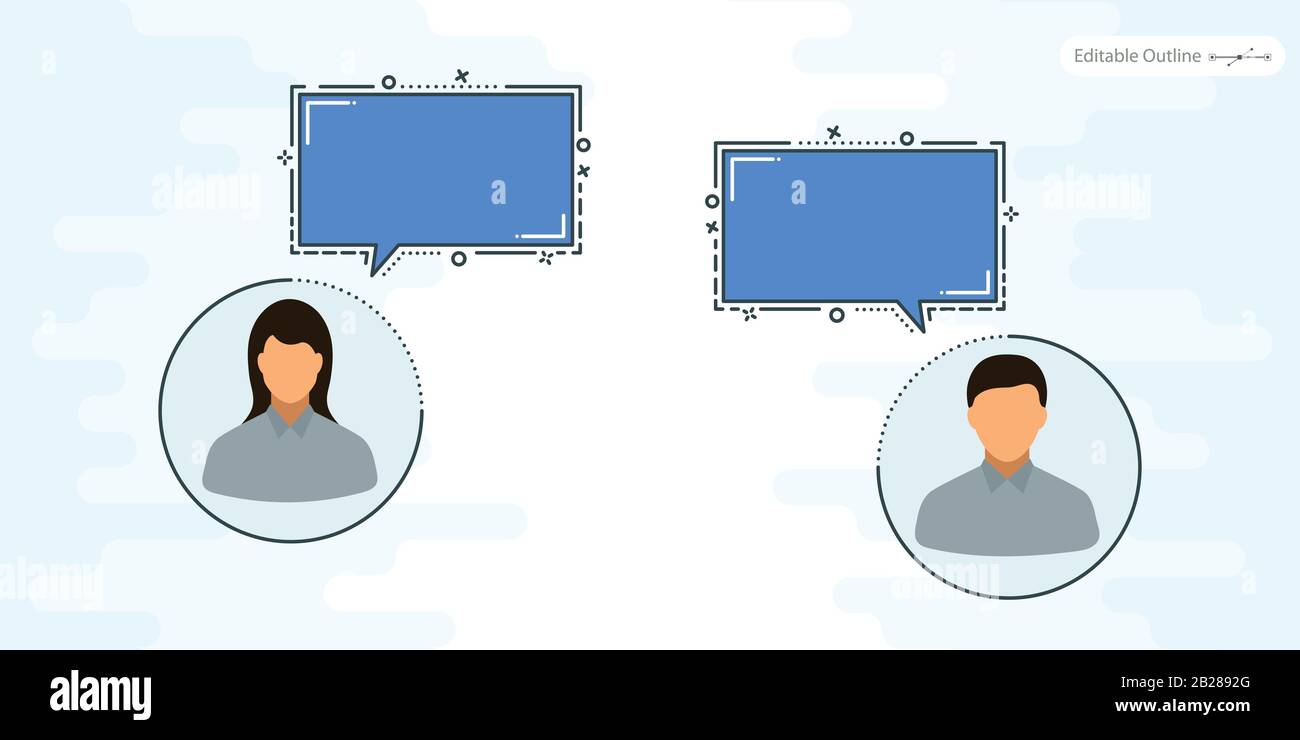 Speech bubbles, Social Media Chat, Editable stroke outline ...