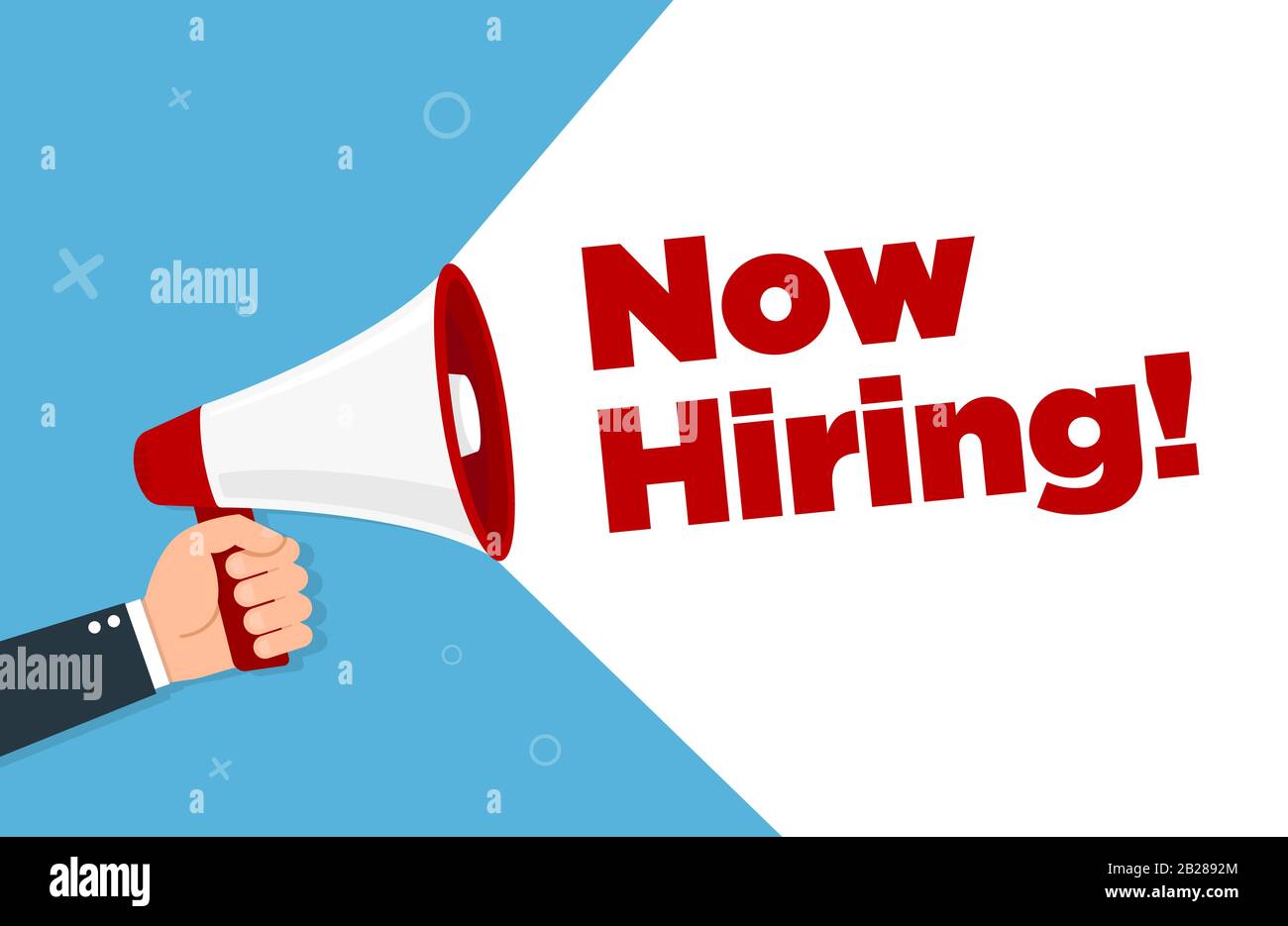 Hand holding megaphone employee Stock Vector Images - Alamy