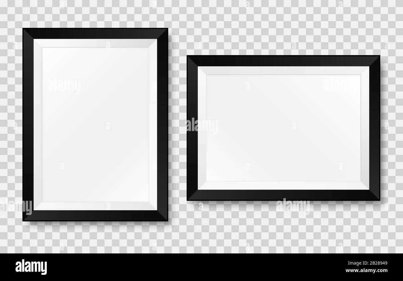 Realistic picture frame mockup. Vector Isolated on transparent ...