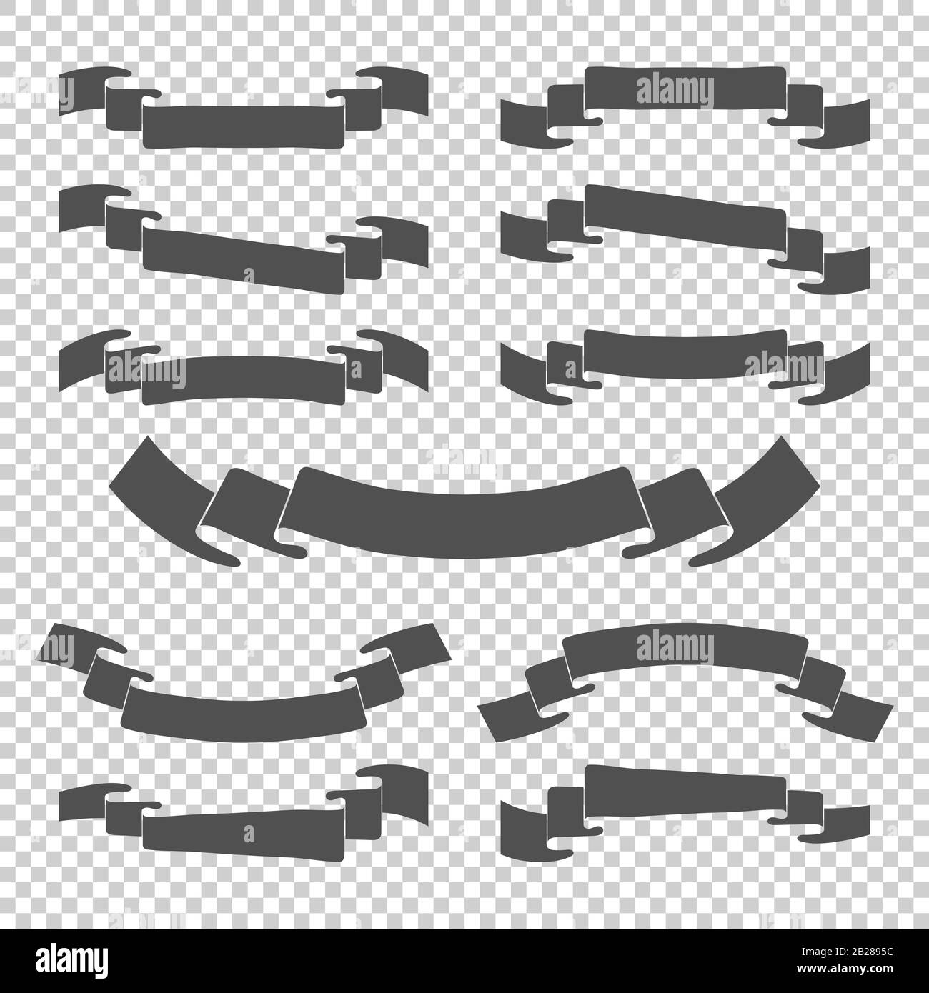 Black Ribbon Banner Transparent