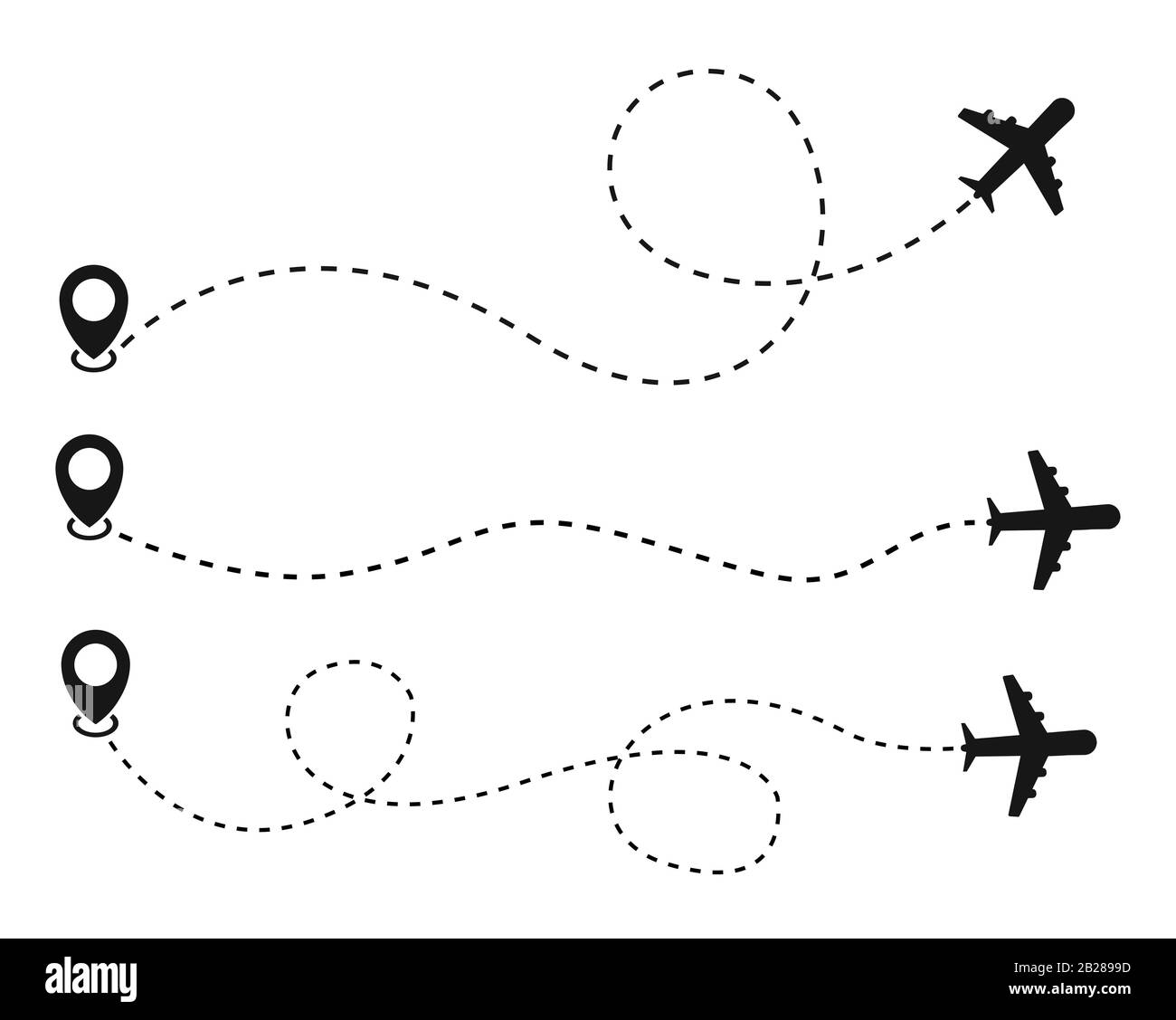 Plane and track icon on a white background. Vector illustration Stock ...