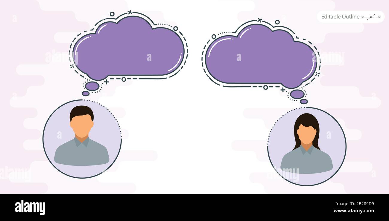 Speech bubbles, Social Media Chat, Editable stroke outline ...