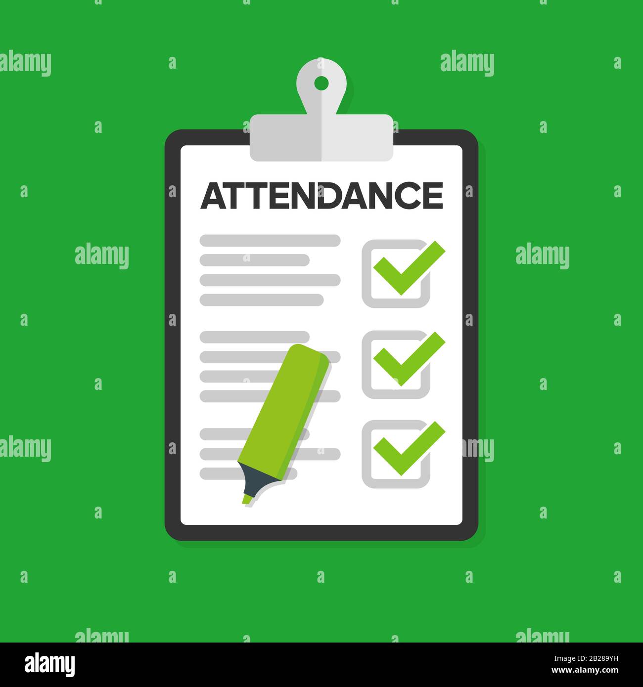 Attendance concept. Vector flat design Stock Vector Image & Art - Alamy